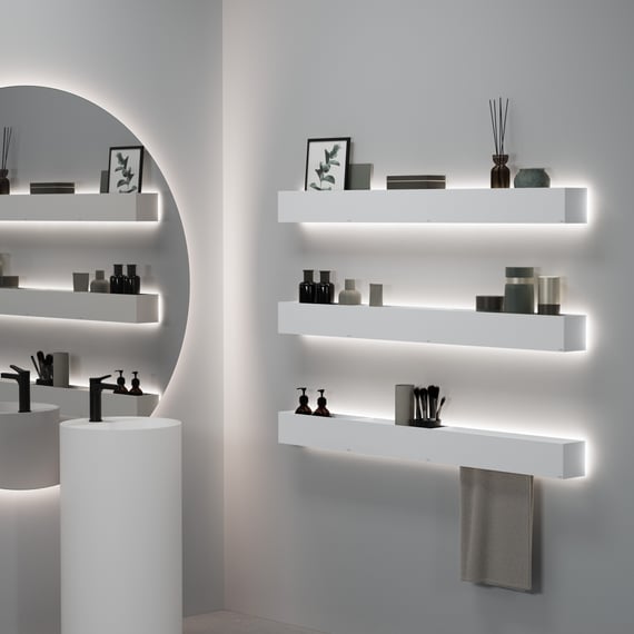 Viverso AGA Design U Ensemble d’accessoires avec éclairage pour coin ...