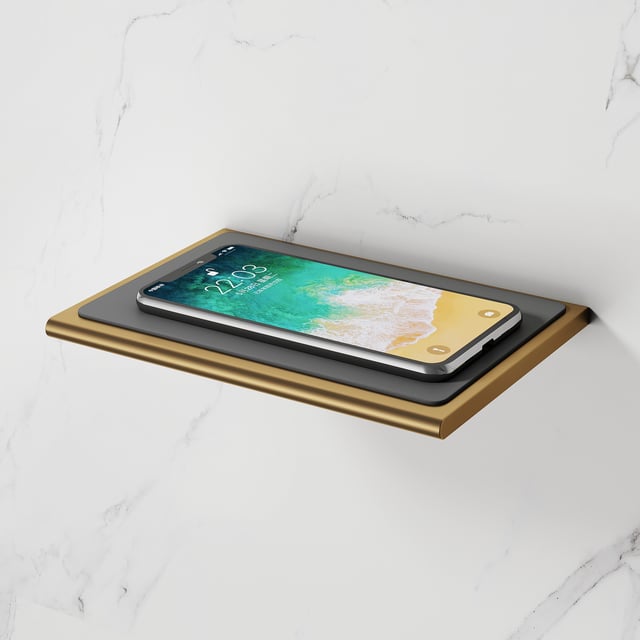 Viverso x match Tablette l: 138,5 H: 28 P: 100 mm or brossé/gris ...